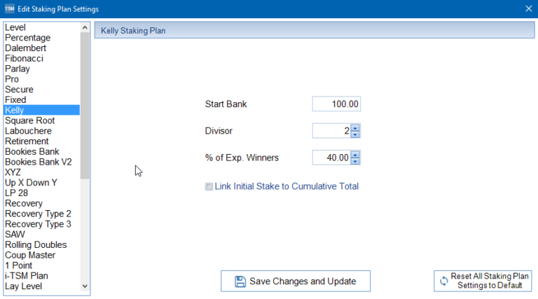 Kelly Staking Plan - The Staking Machine