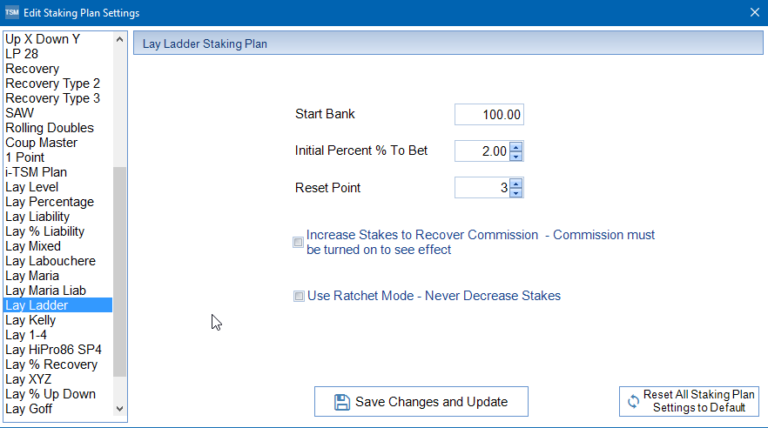 Lay Ladder Staking Plan - The Staking Machine