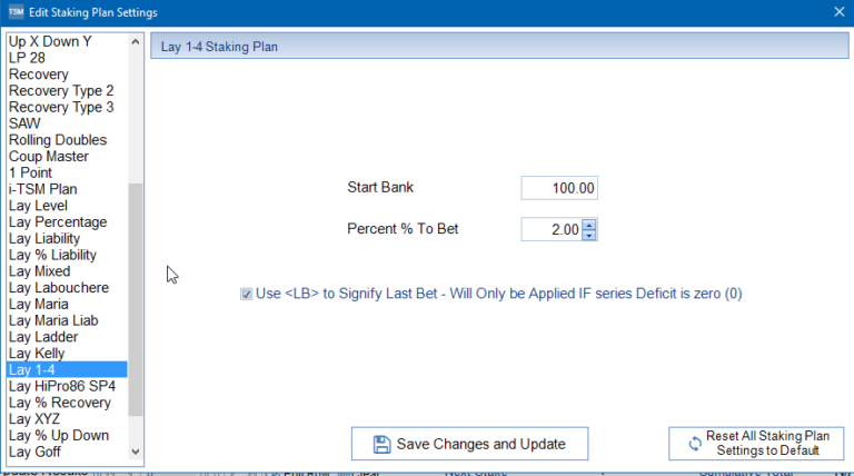 Lay 1-4 Staking Plan - The Staking Machine